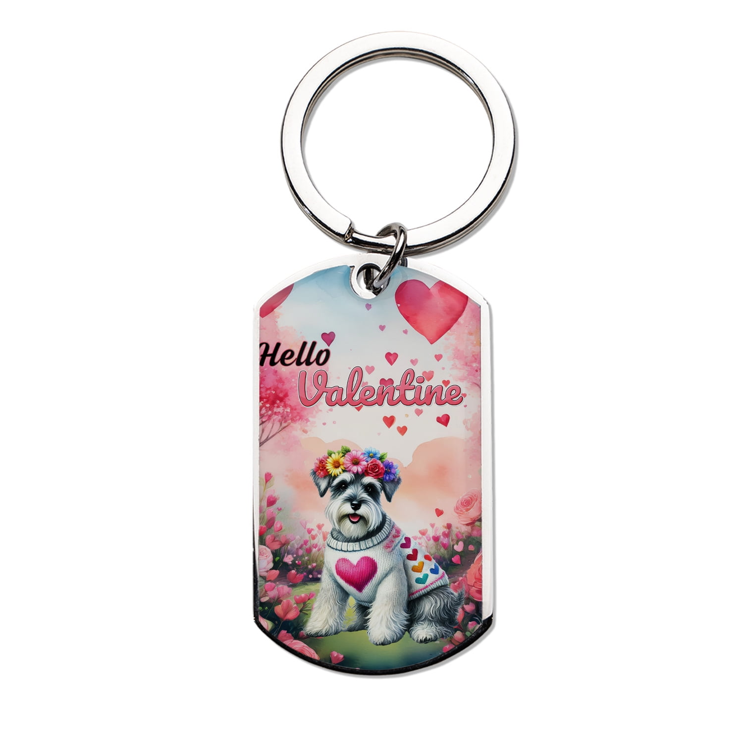 Hello Valentine’s Day Schnauzer Flower Crown Romantic Pink Floral ...