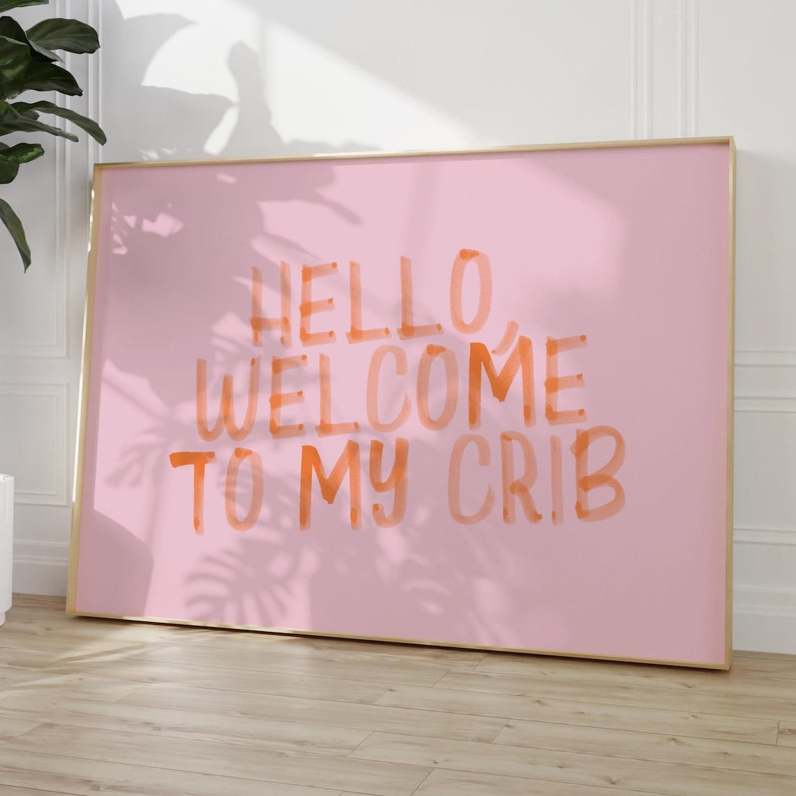 Hello Welcome To My Crib Print, College Apartment Decor, Retro Y2K Dorm ...