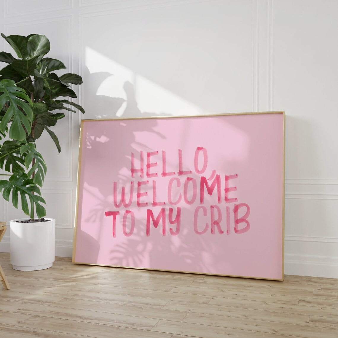 Hello Welcome To My Crib Print, College Apartment Decor, Retro Y2K Dorm ...