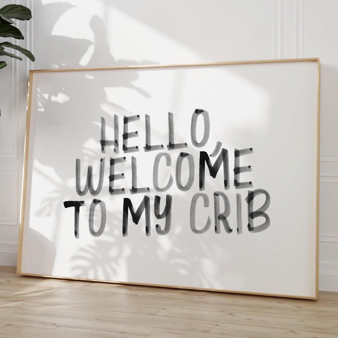 Hello Welcome To My Crib Print, College Apartment Decor, Retro Y2K Dorm ...