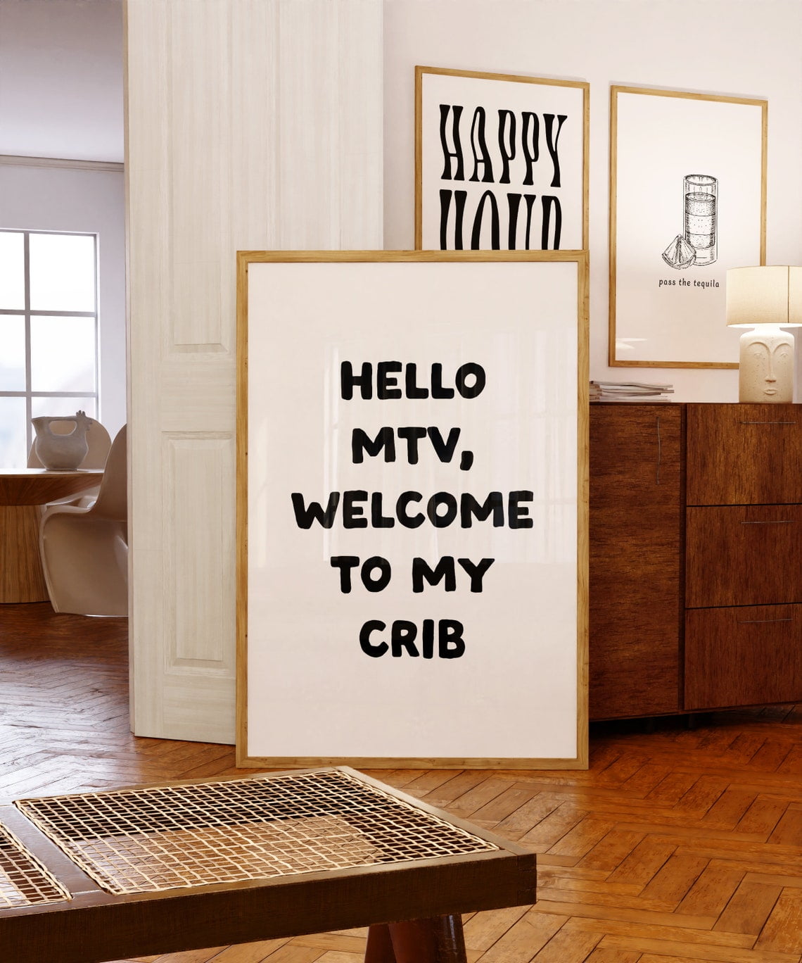 Hello Welcome To My Crib Print // Trendy Preppy Wall Art, Aesthetic ...