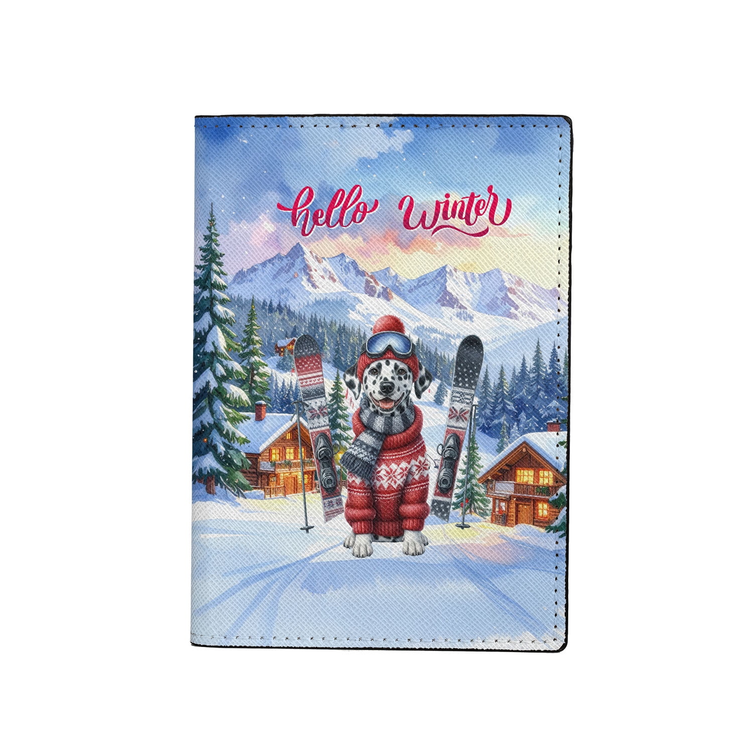 Hello Welcome Winter The Ski Dalmatian Snowy Day Travel Passport Wallet ...