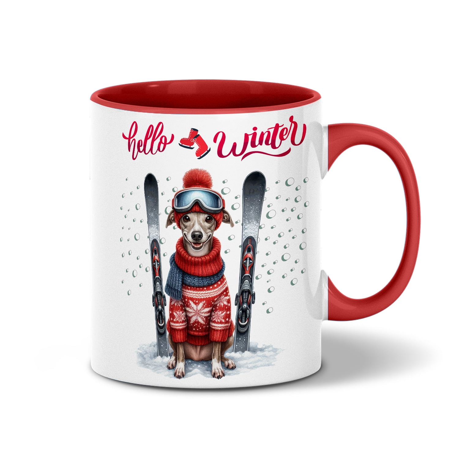 Hello Welcome Winter The Ski Italian Greyhound Snowy Day 11oz Accent ...