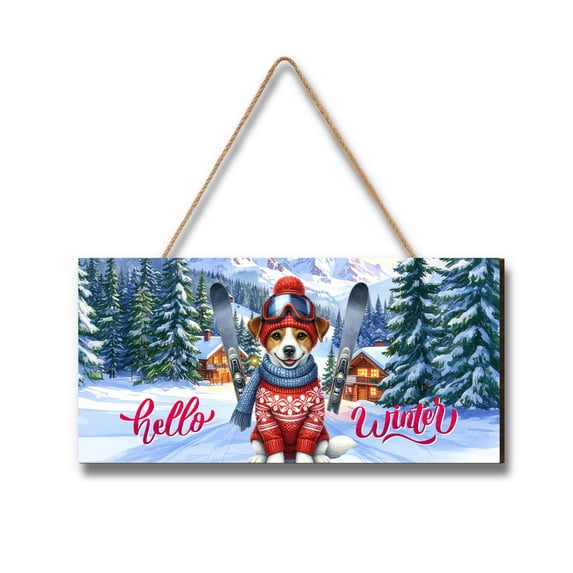 Hello Welcome Winter The Ski Jack Russell Terrier Snowy Day Landscape ...