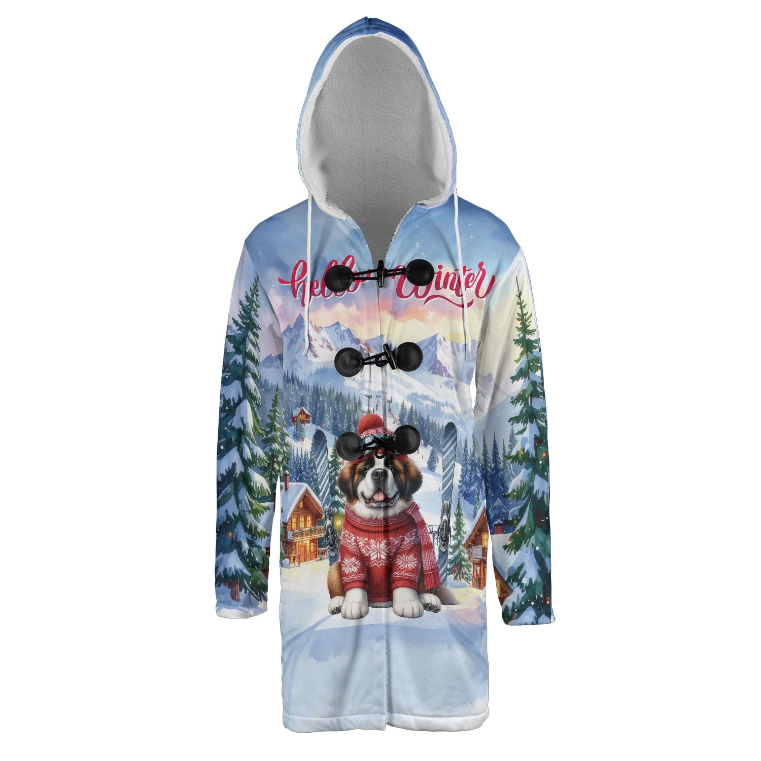 Hello Welcome Winter The Ski Saint Bernard Snowy Day All Over Print 3D ...