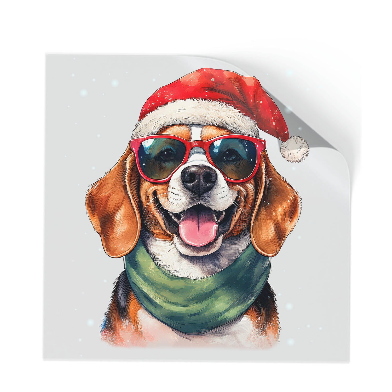Hello Winter Beagle Frosty Morning Walk Welcome Snowy Christmas Cutout ...