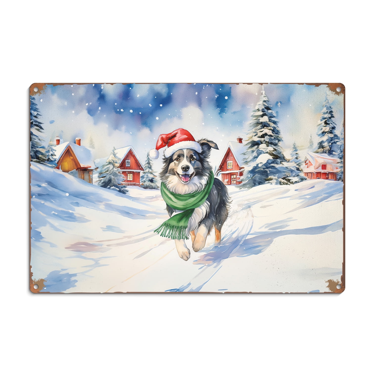 Hello Winter Border Collie Frosty Morning Walk Welcome Snowy Christmas ...