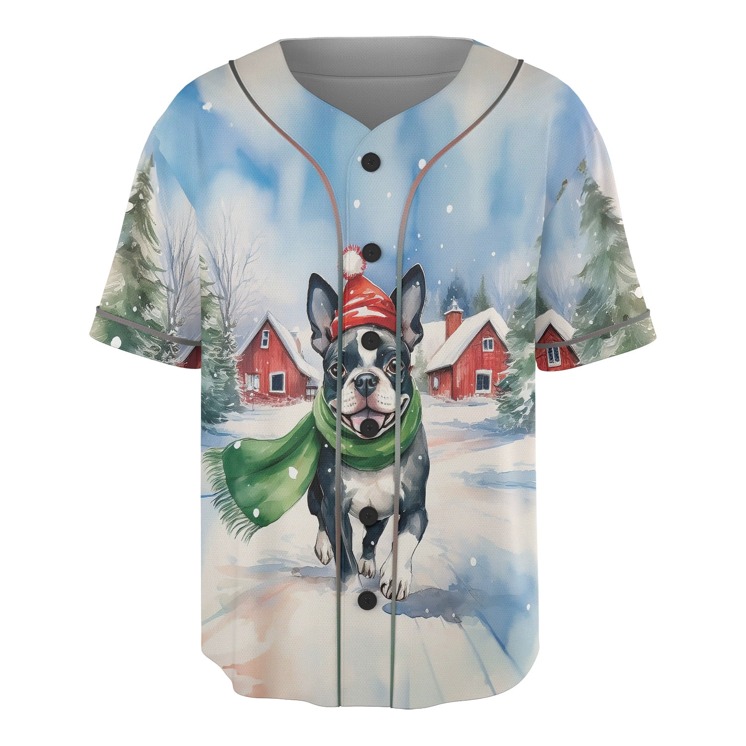 Hello Winter Boston Terrier Frosty Morning Walk Welcome Snowy Christmas ...