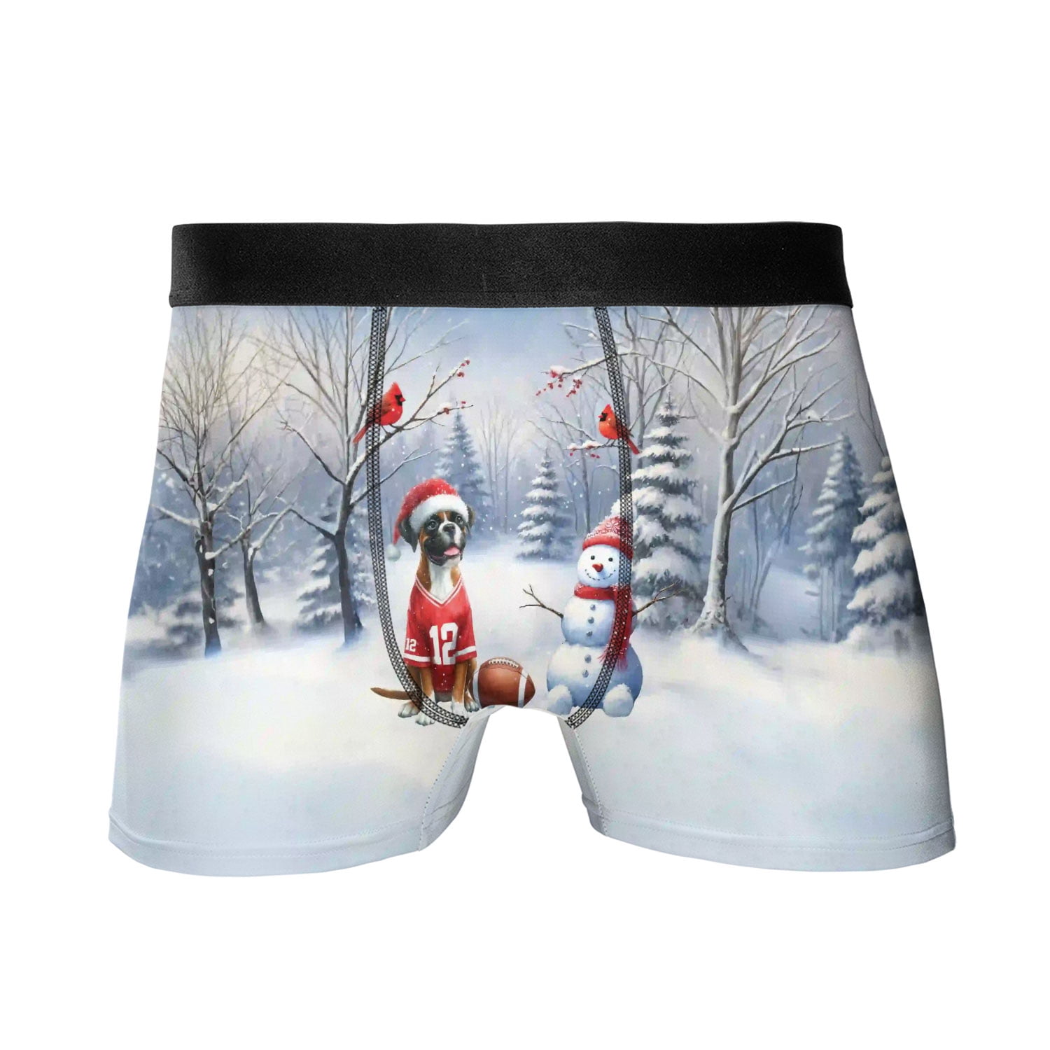 Hello Winter Boxer Football Snowman Welcome Snowy Morning All Over Print Boxer Briefs Underwear ...