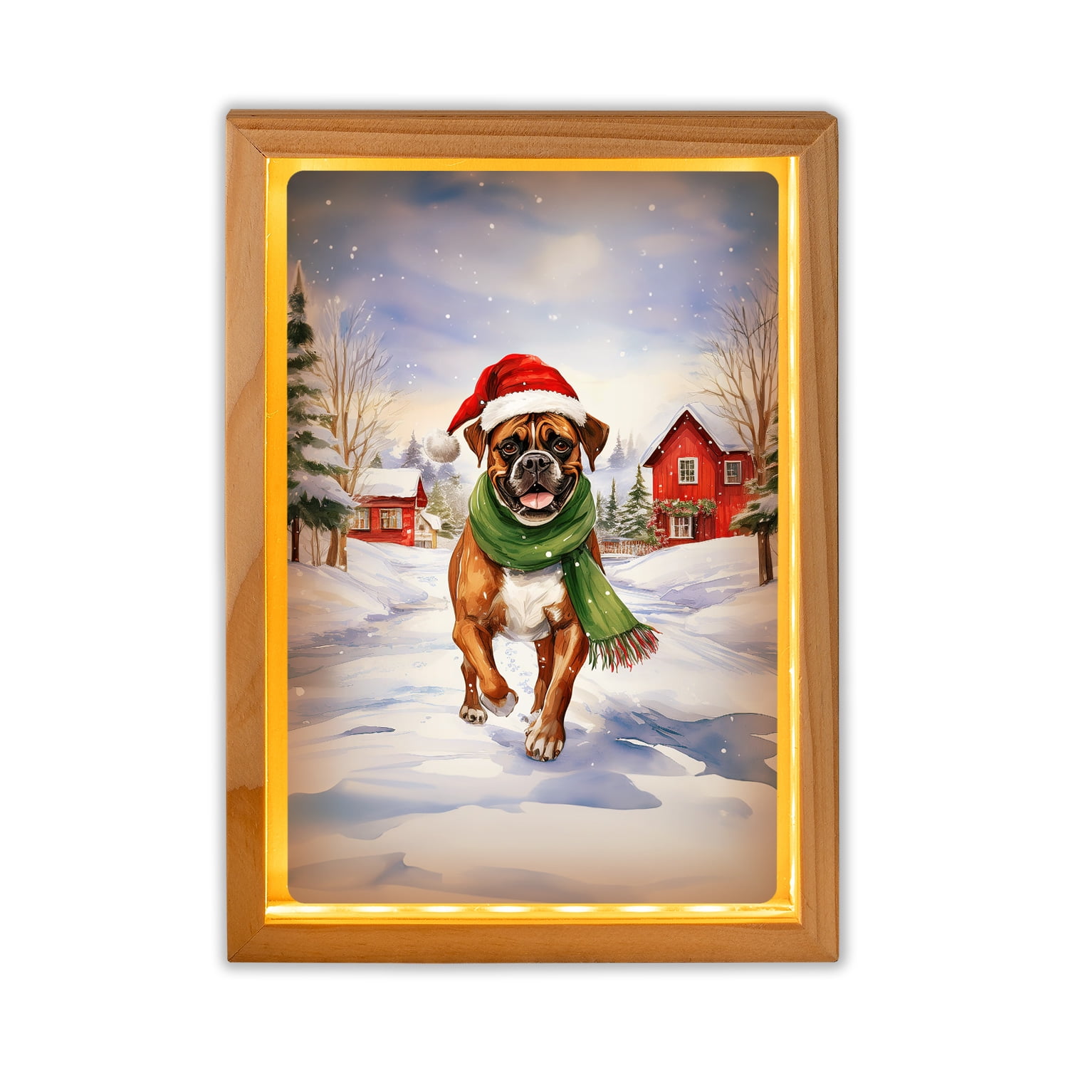 Hello Winter Boxer Frosty Morning Walk Welcome Snowy Christmas Acrylic ...