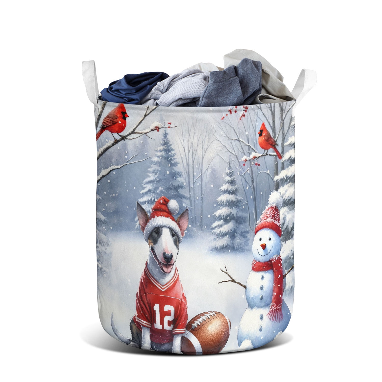 Hello Winter Bull Terrier Football Snowman Welcome Snowy Morning ...