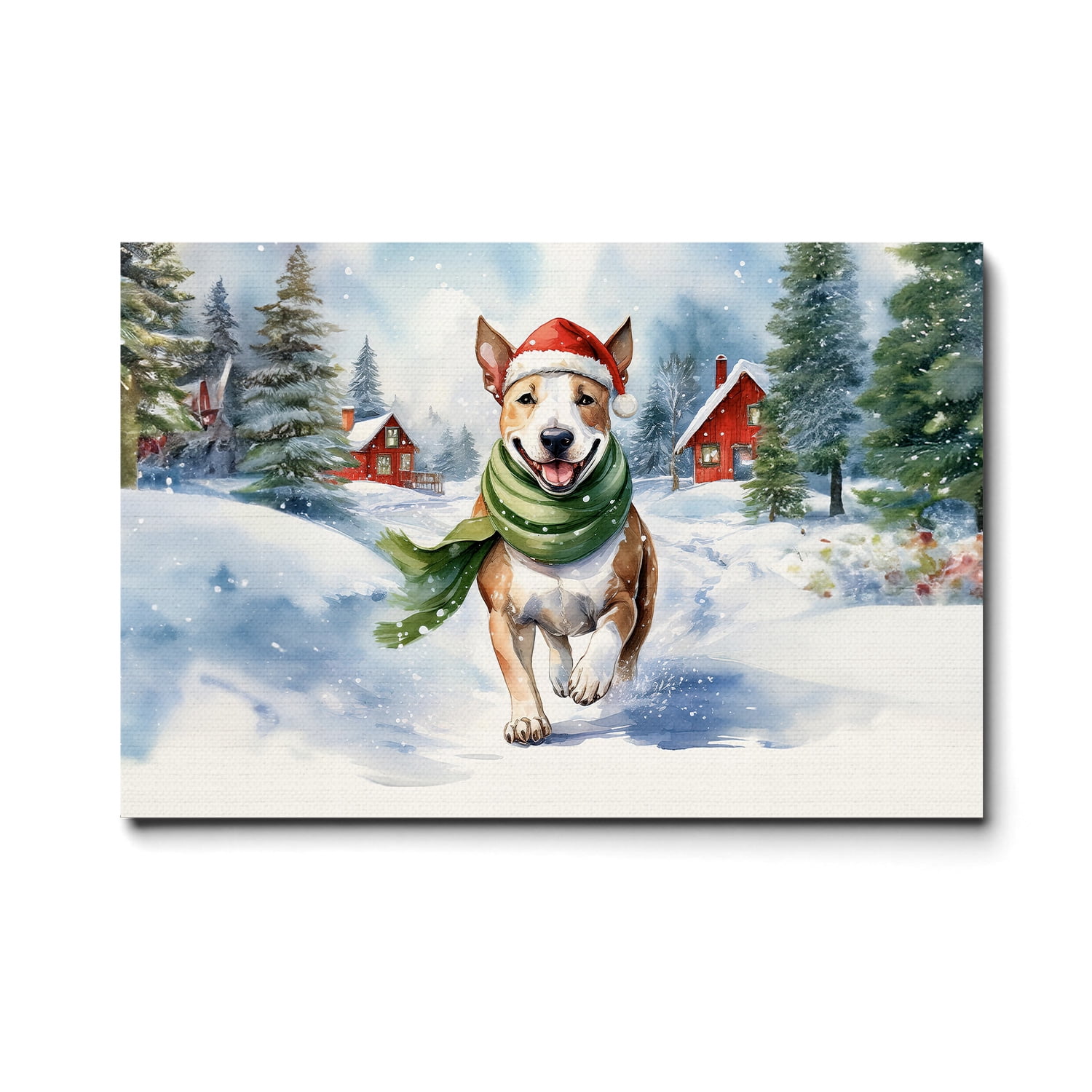 Hello Winter Bull Terrier Frosty Morning Walk Welcome Snowy Christmas ...