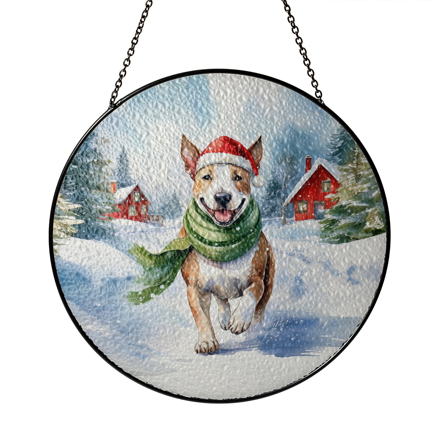 Hello Winter Bull Terrier Frosty Morning Walk Welcome Snowy Christmas ...
