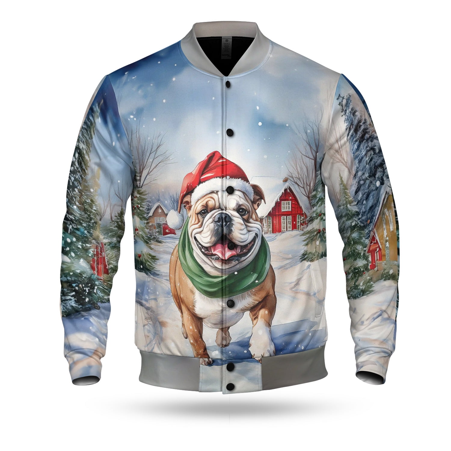 Hello Winter Bulldog Frosty Morning Walk Welcome Snowy Christmas All ...