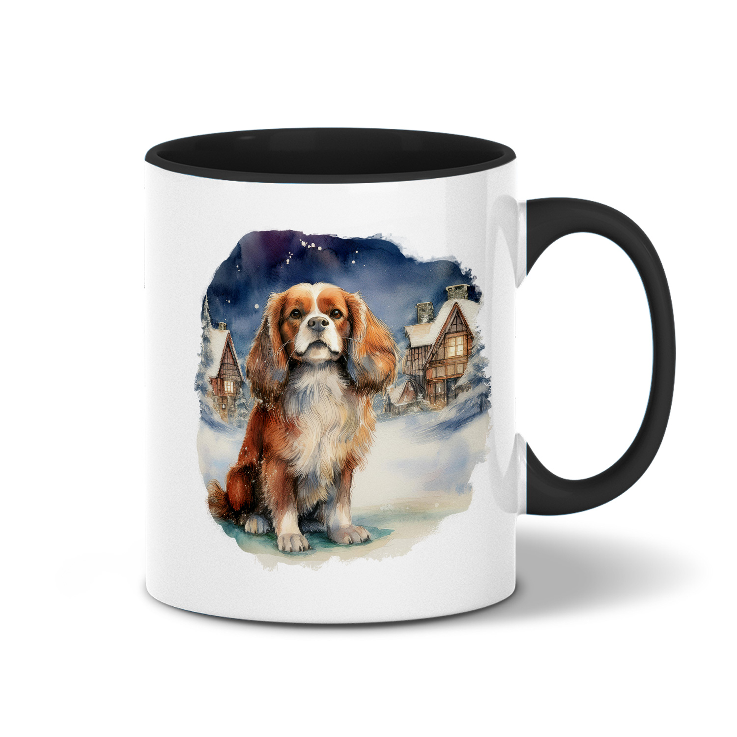 Hello Winter Cavalier King Charles Spaniel Welcome Snowy Night ...