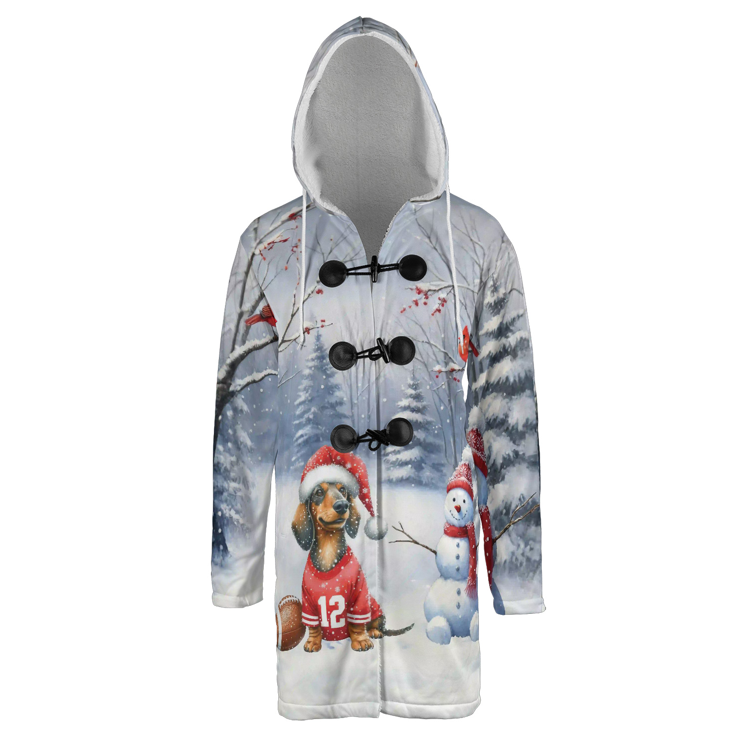 Hello Winter Dachshund Football Snowman Welcome Snowy Morning All Over ...