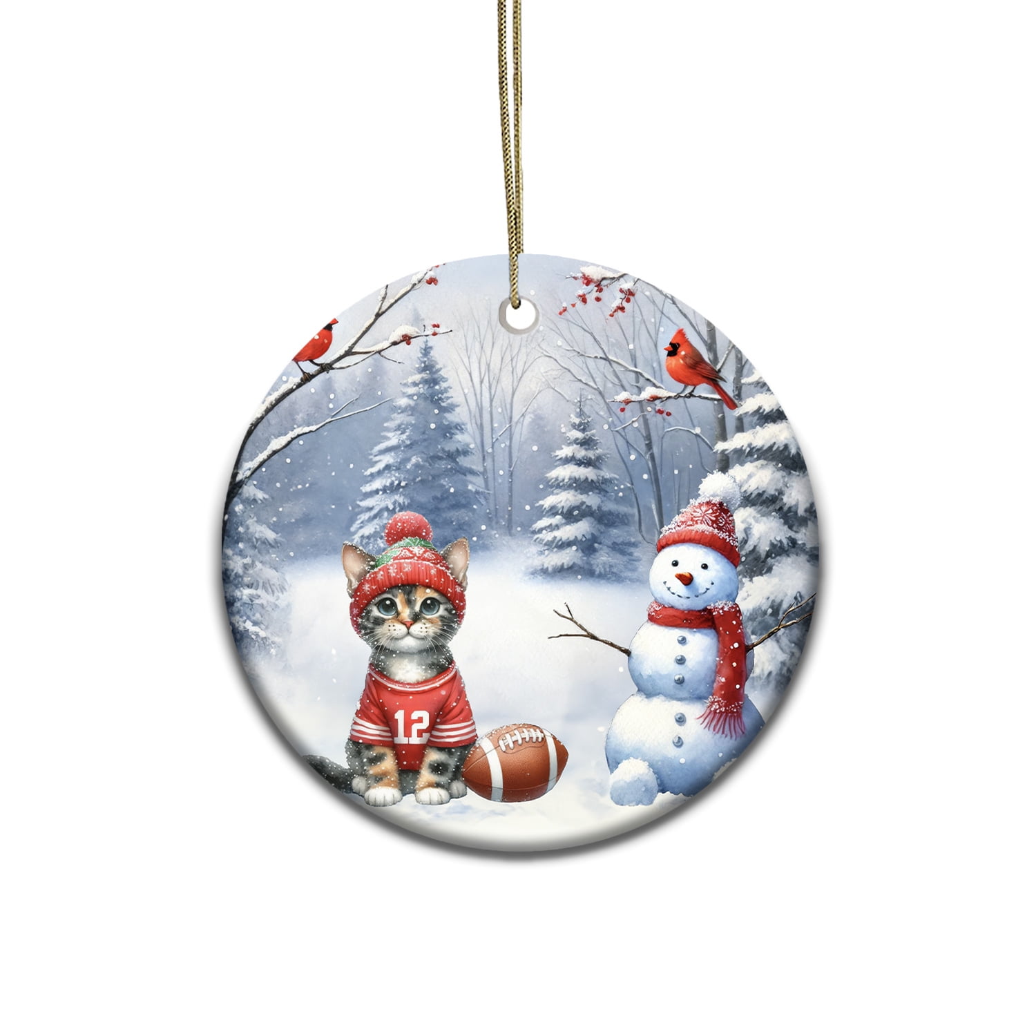 Hello Winter Devon Rex Football Snowman Welcome Snowy Morning Ceramic ...