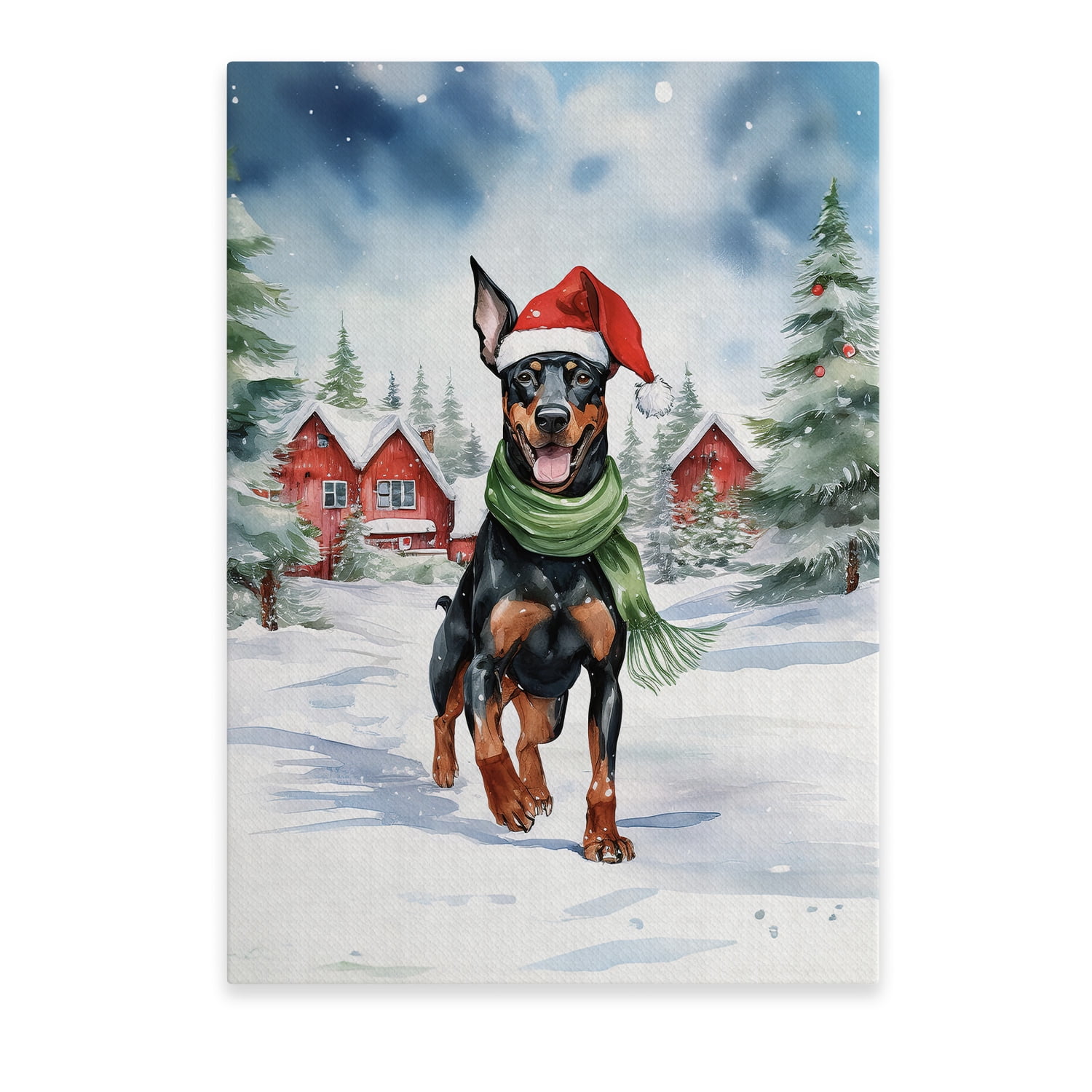 Hello Winter Doberman Pinscher Frosty Morning Walk Welcome Snowy ...
