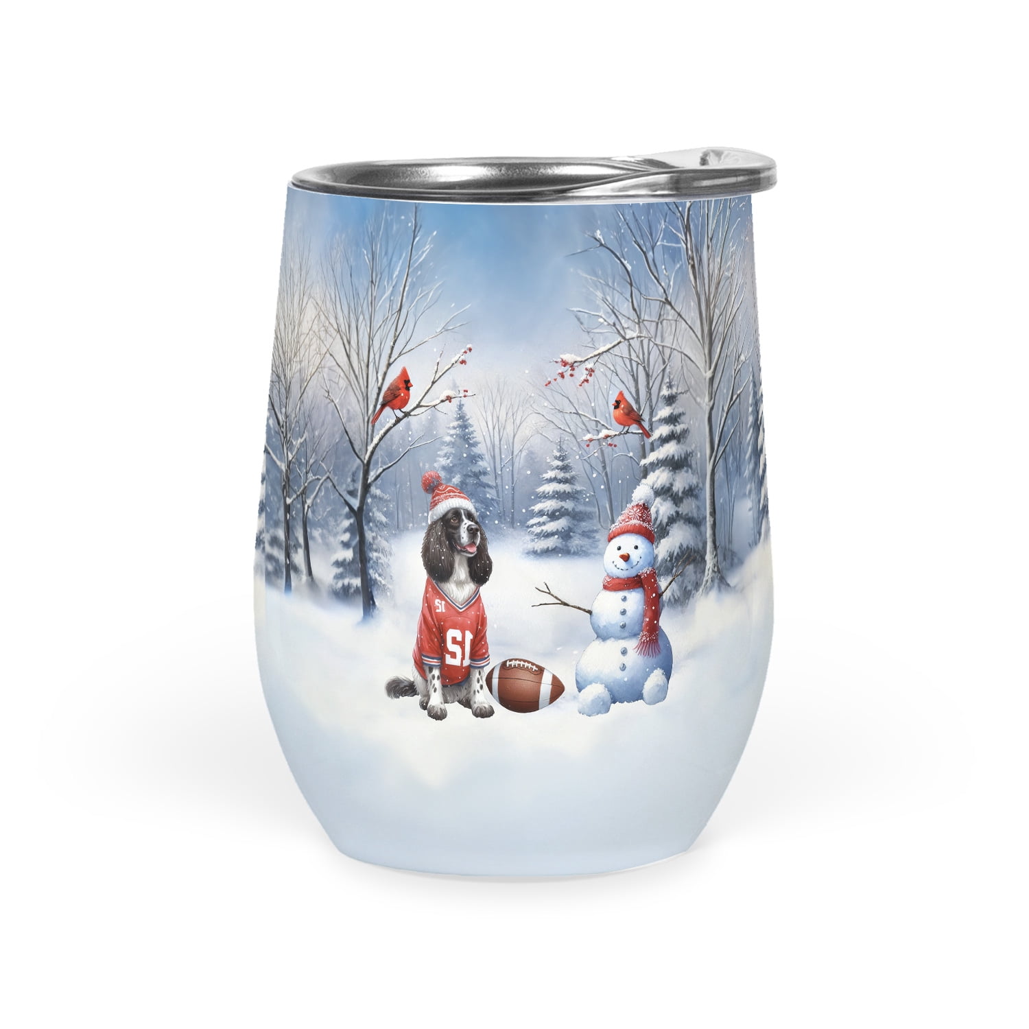 Hello Winter English Springer Spaniel Football Snowman Welcome Snowy ...