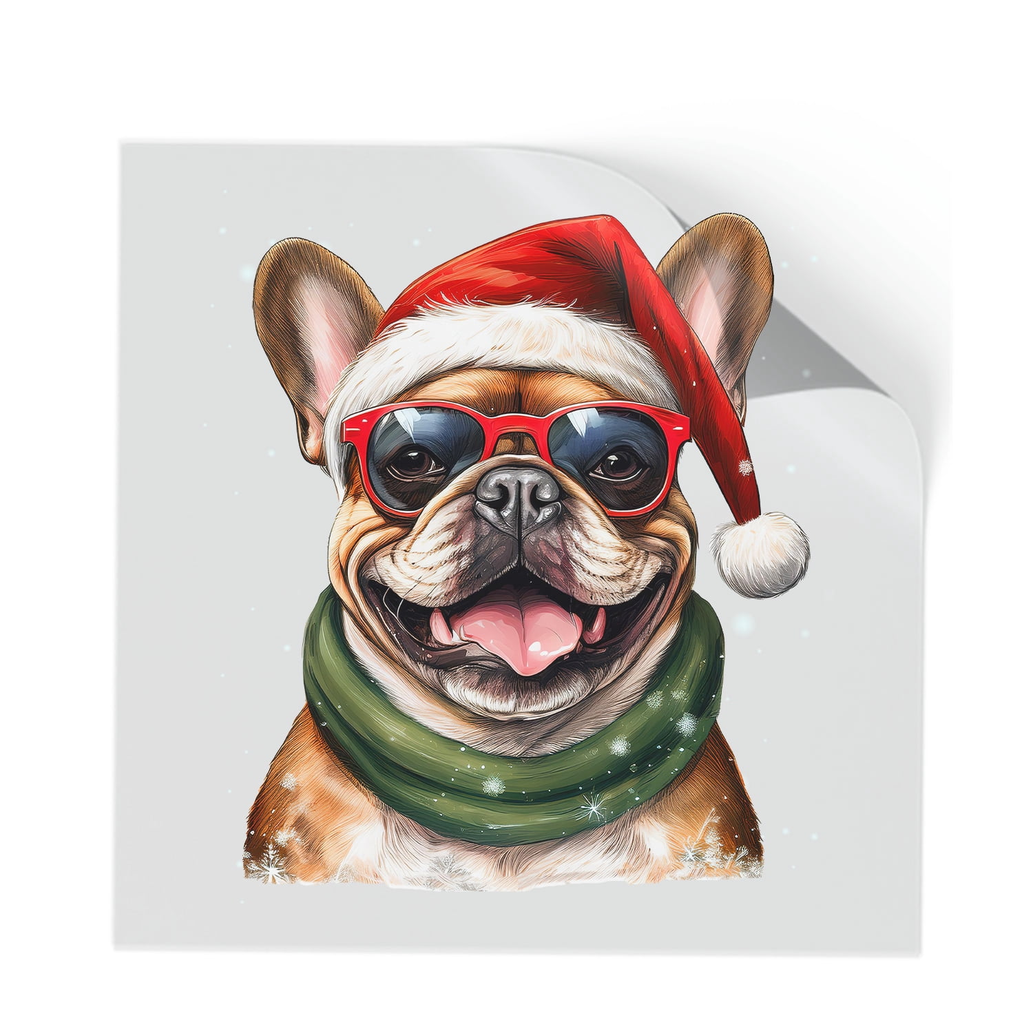 Hello Winter French Bulldog Frosty Morning Walk Welcome Snowy Christmas ...