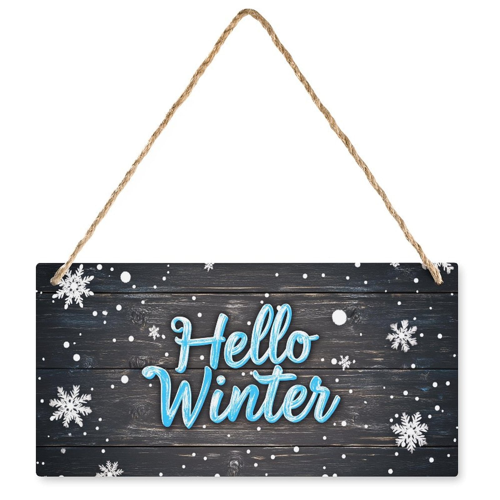 Hello Winter Front Door Sign Winter Pine Tree Wood Sign 5x10in Winter ...