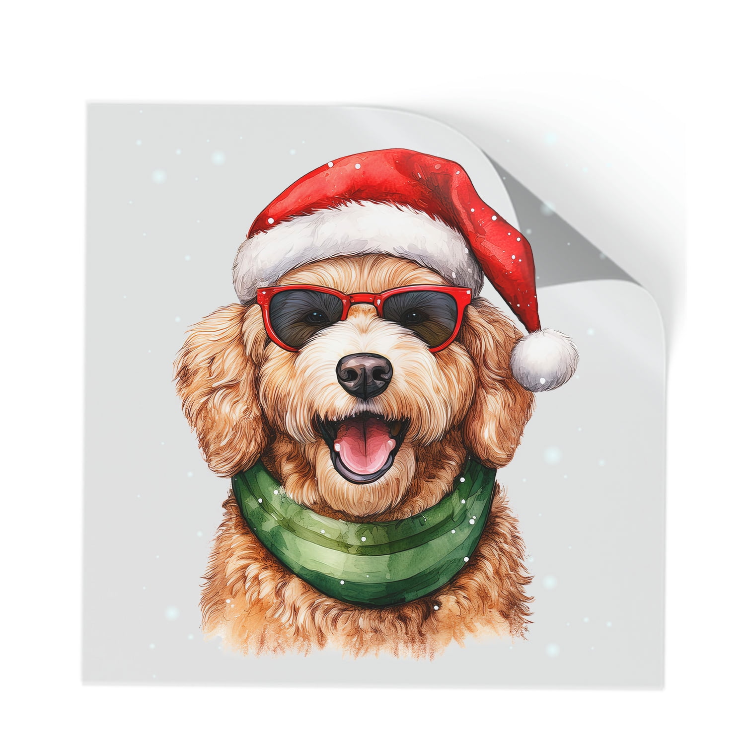 Hello Winter Goldendoodle Frosty Morning Walk Welcome Snowy Christmas ...