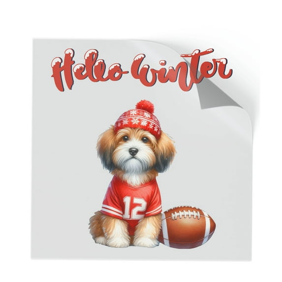 Hello Winter Havanese Football Snowman Welcome Snowy Morning Cutout ...