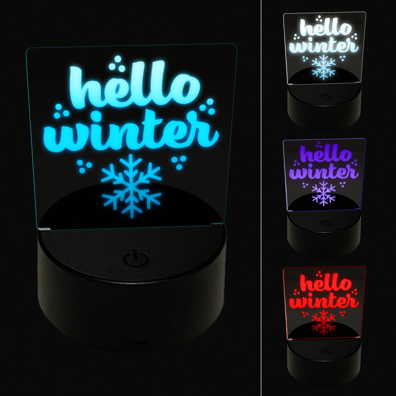 Hello Winter LED Night Light Sign 3D Illusion Desk Nightstand Lamp ...