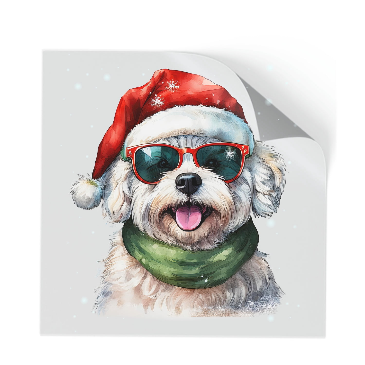 Hello Winter Maltese Frosty Morning Walk Welcome Snowy Christmas Cutout ...