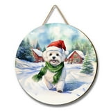 Hello Winter Maltese Frosty Morning Walk Welcome Snowy Christmas Round ...