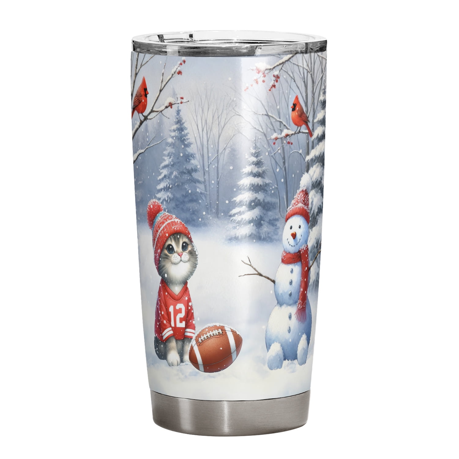Hello Winter Manx Football Snowman Welcome Snowy Morning 20oz Stainless ...