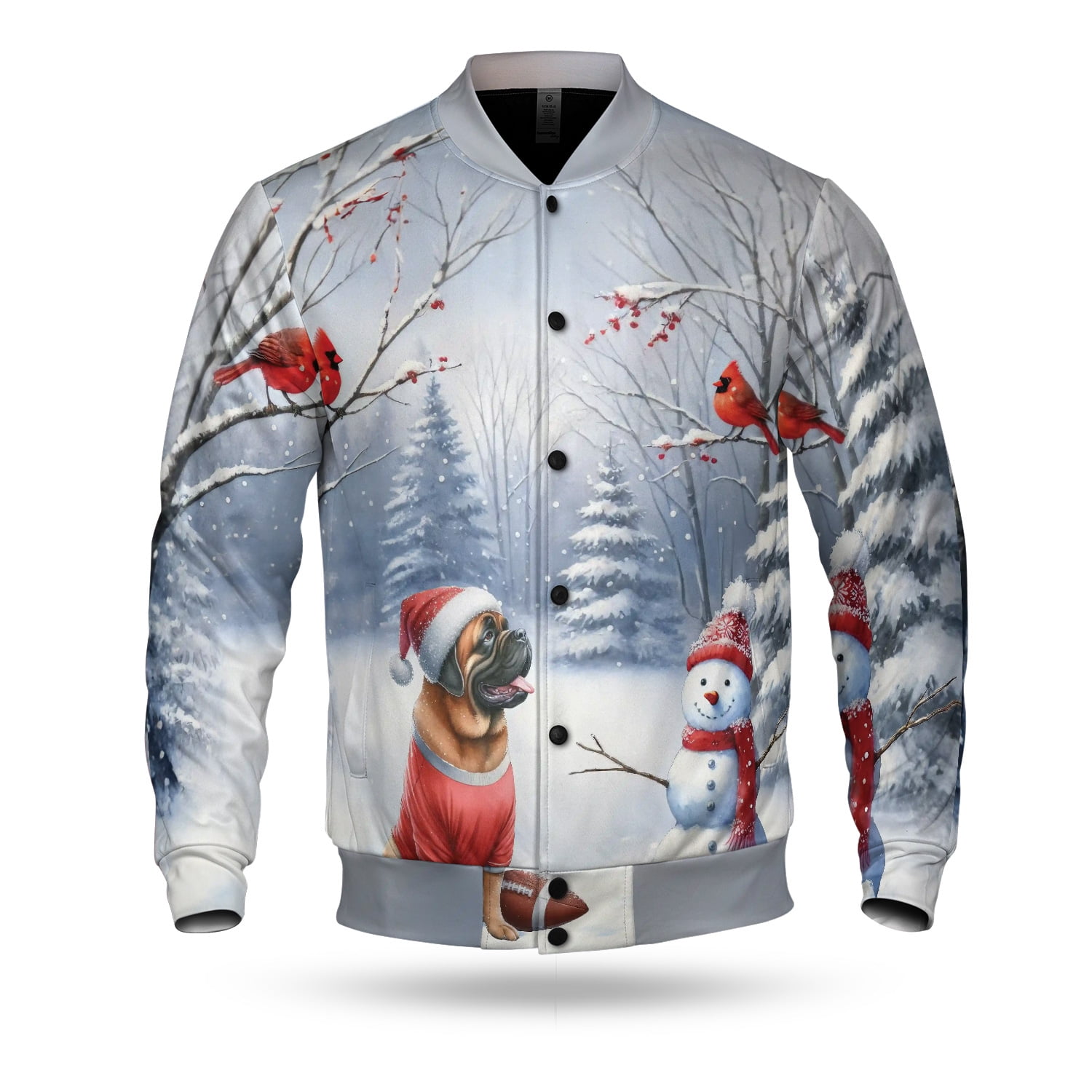 Hello Winter Mastiff Football Snowman Welcome Snowy Morning All Over ...