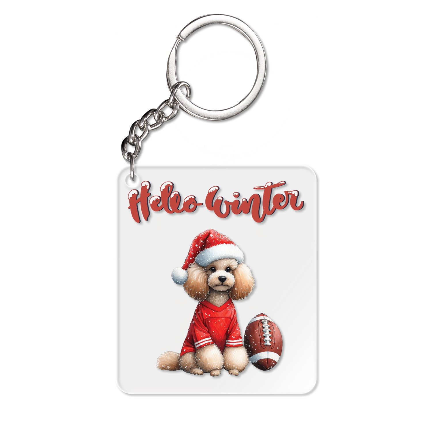 Hello Winter Poodle Football Snowman Welcome Snowy Morning Acrylic ...