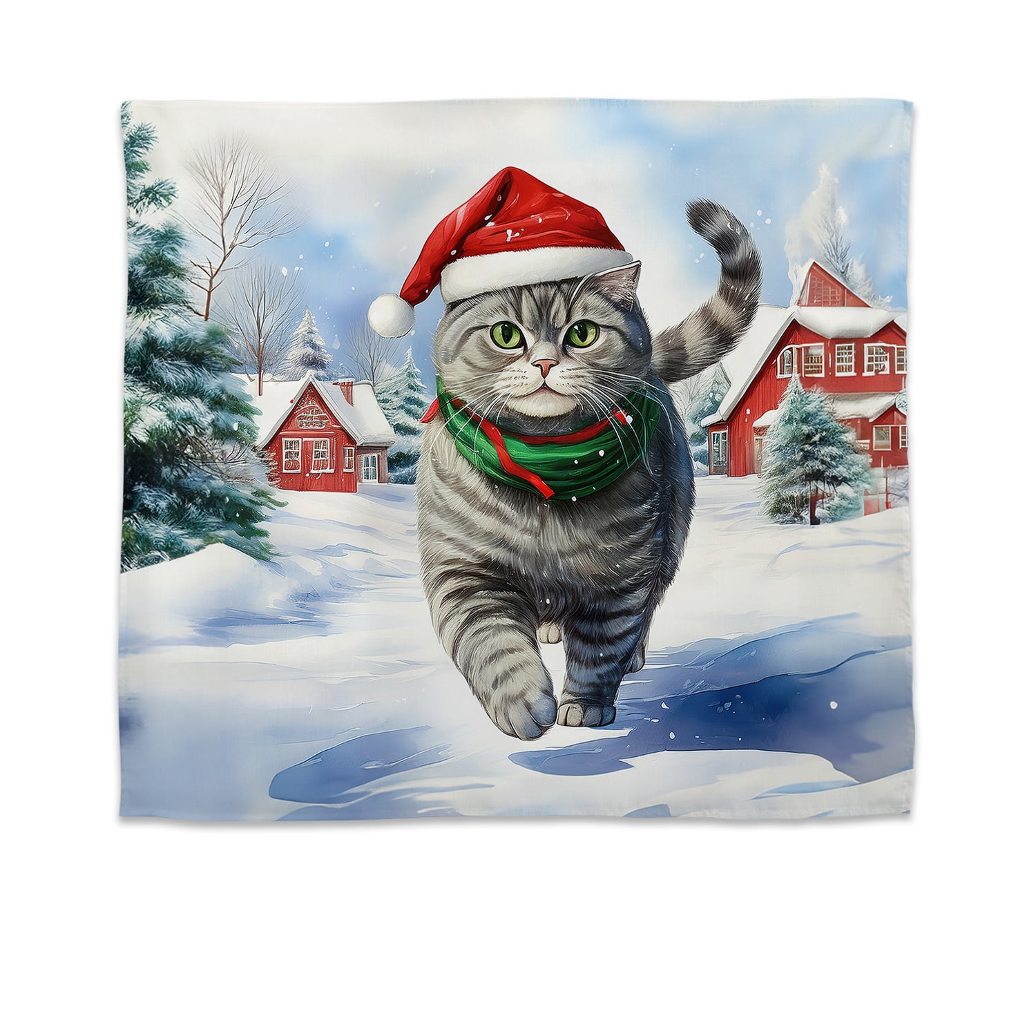 Hello Winter Scottish Fold Frosty Morning Walk Welcome Snowy Christmas ...