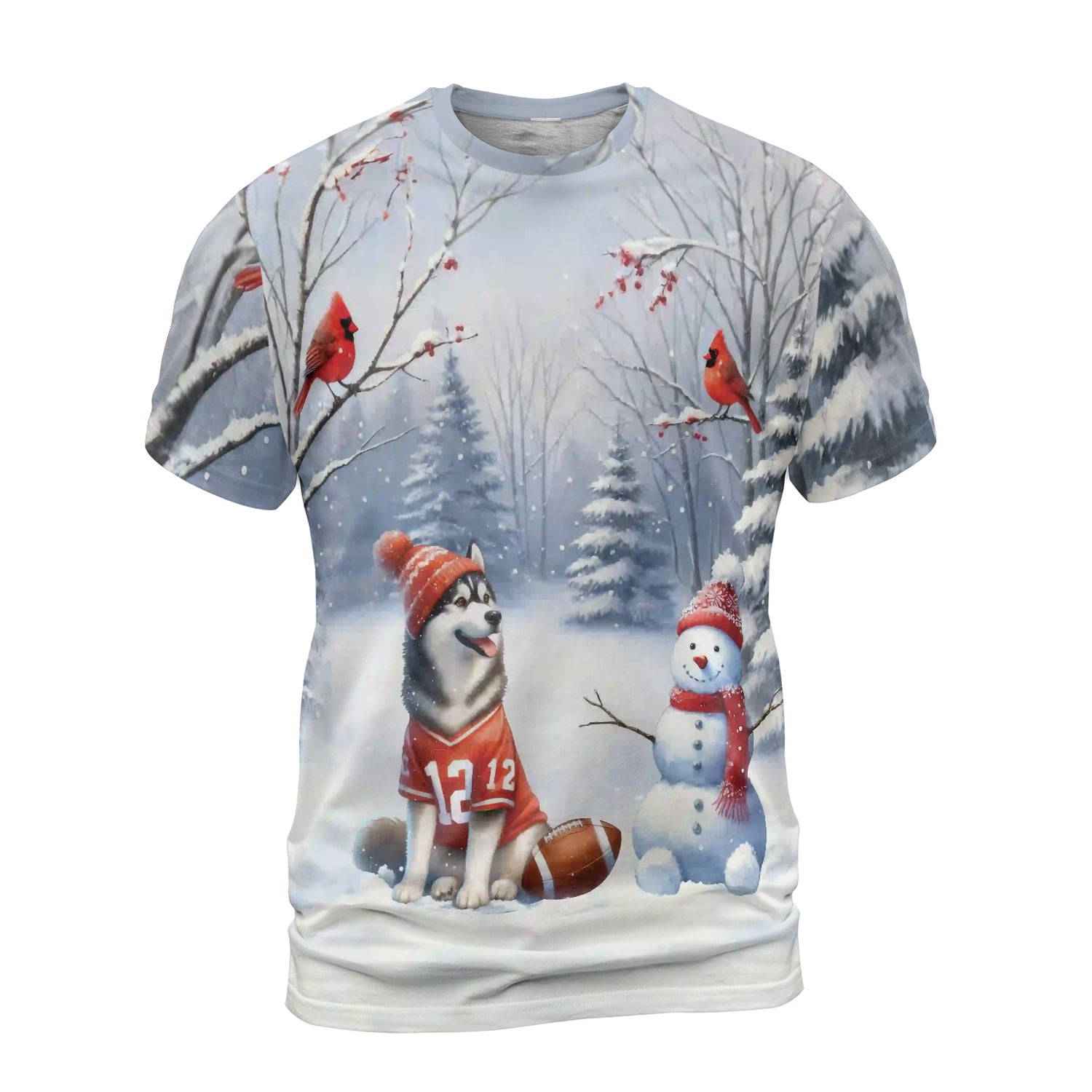 Hello Winter Siberian Husky Football Snowman Welcome Snowy Morning All ...