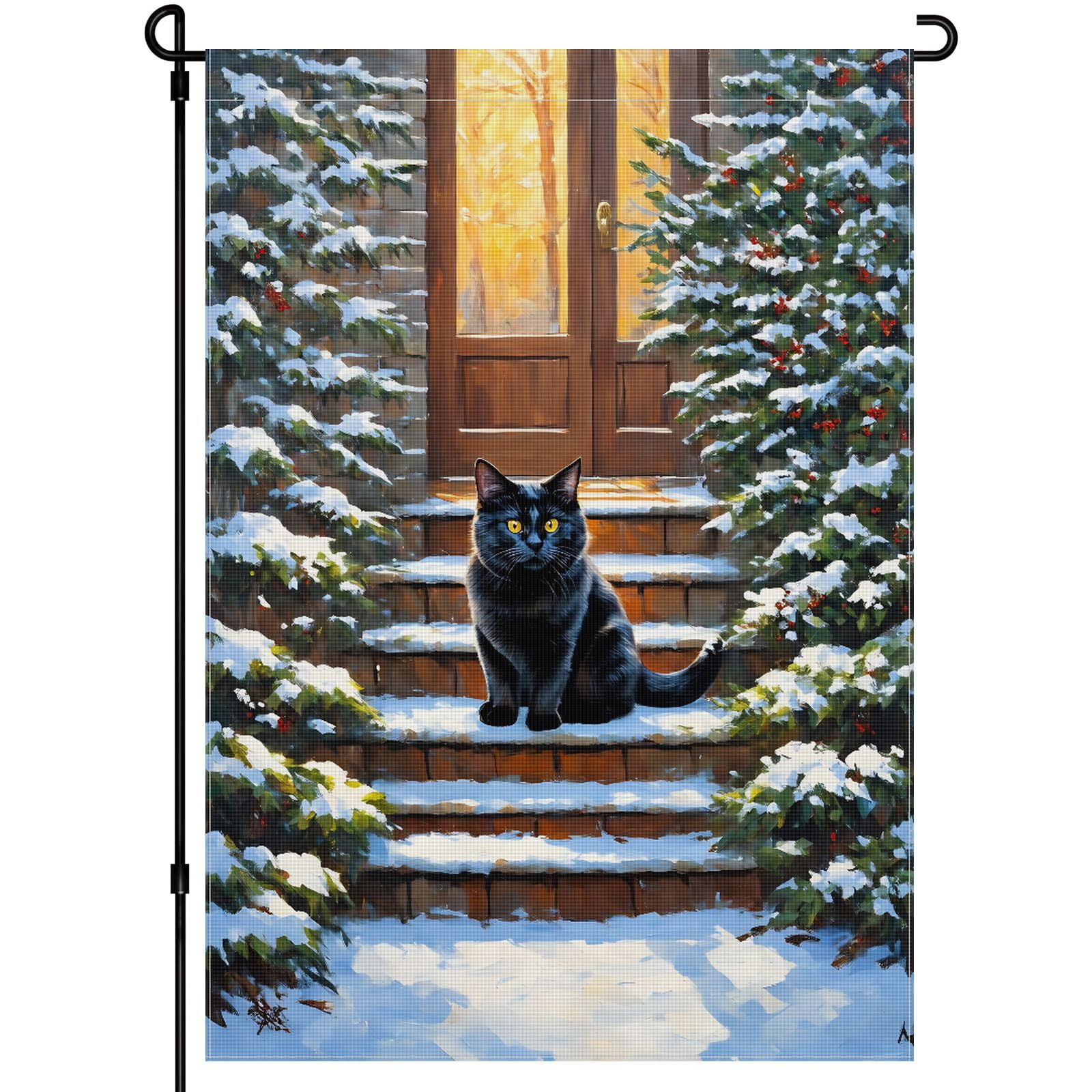 Hello Winter Versatile Large Garden Flag for Farmhouse Porch Backyard ...