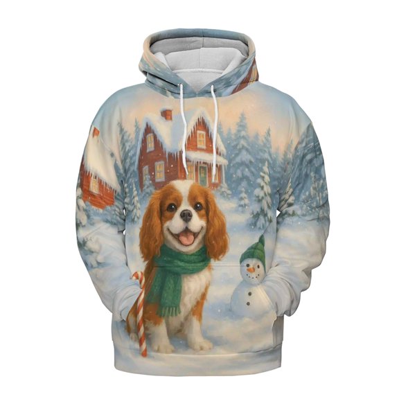 Merry Christmas Cavalier King Charles Spaniel Snowy Winter with Tree ...
