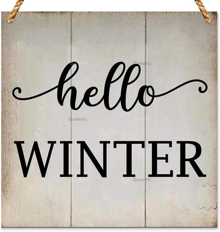Hello Winter Wood Signs Wooden Sign Motivational Wall Art Wall ...