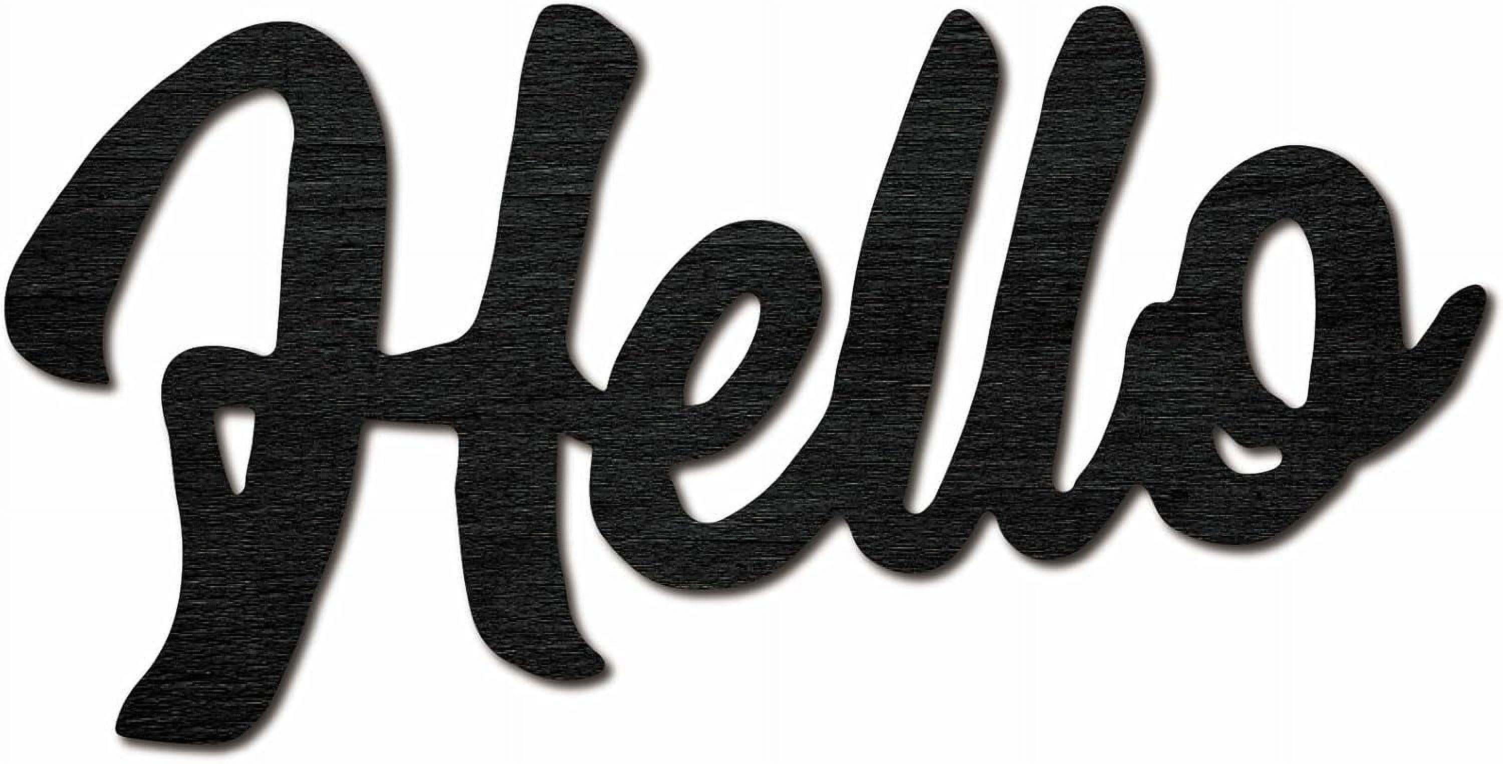 Hello Wood Cutout Sign Wall Art Laser Cut Wood Letter Sign Sculpture ...