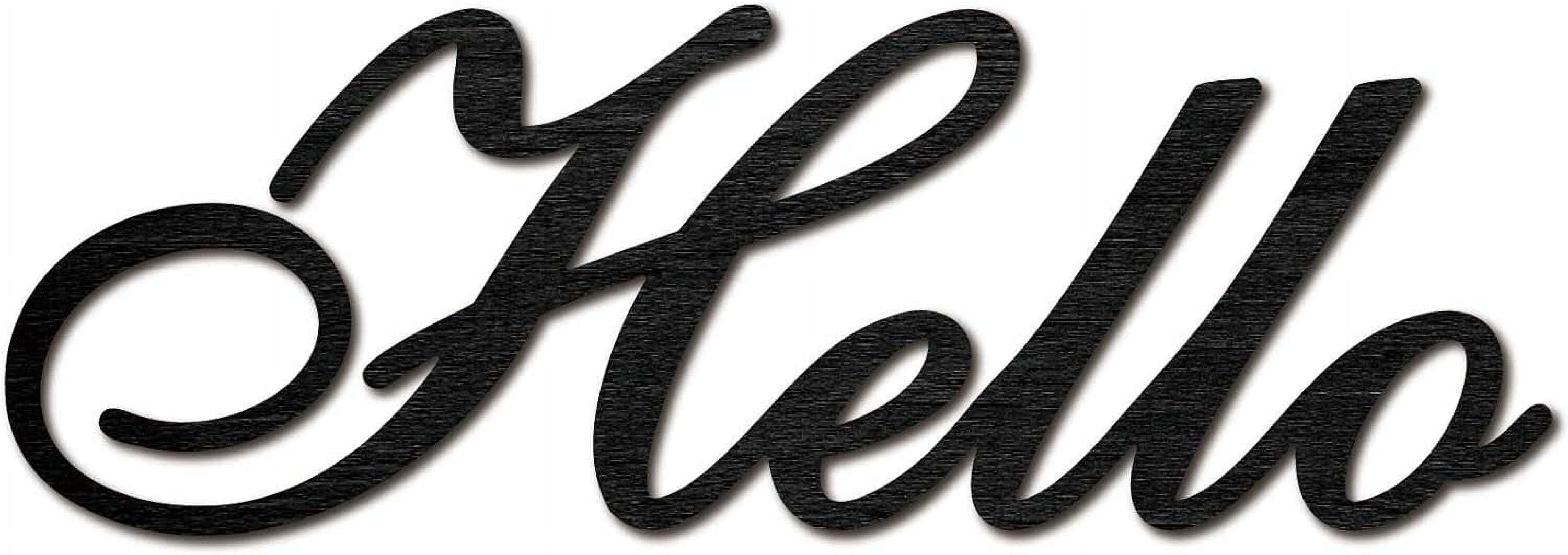 Hello Word Cutout Sign Laser Cut Wood Letter Sign Black Wall Decor ...