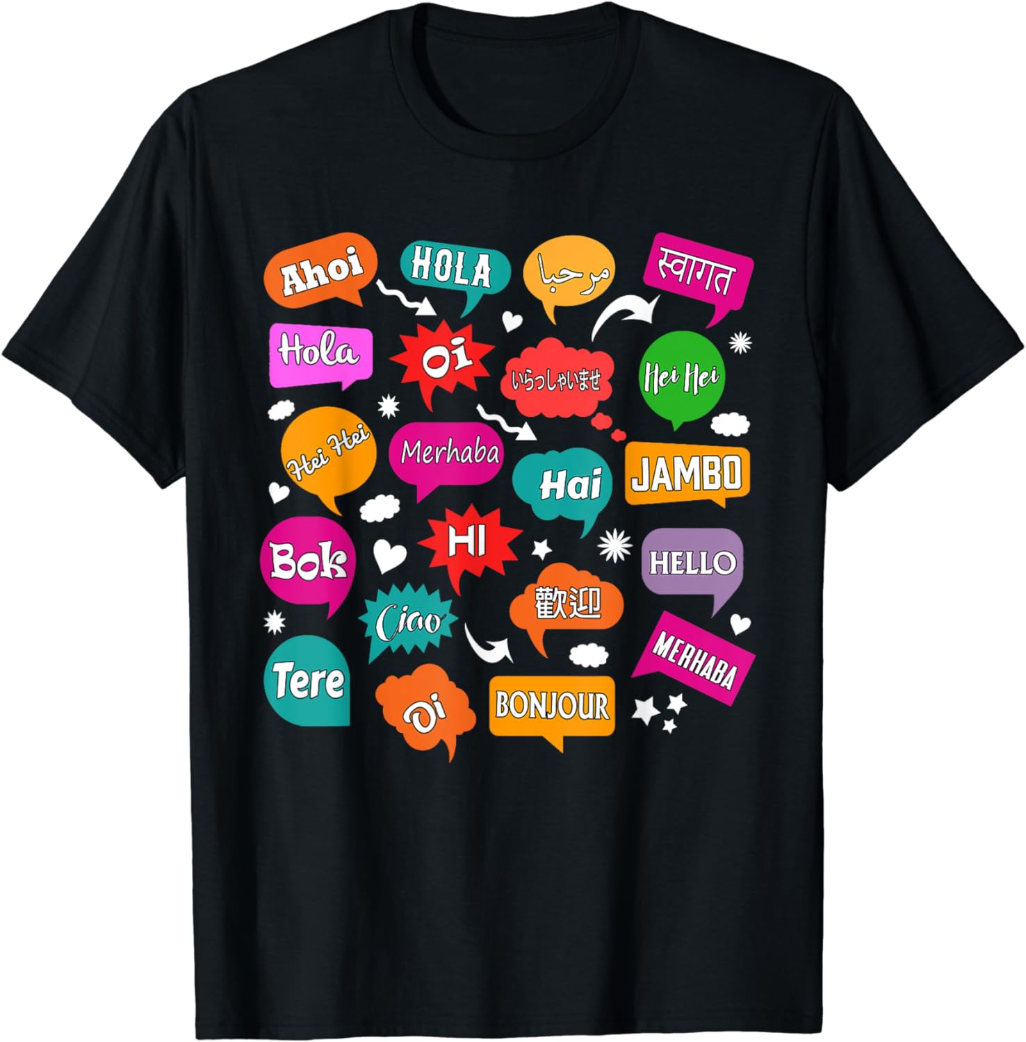 Hello Word in Different Languages Teacher Language T-Shirt - Walmart.com