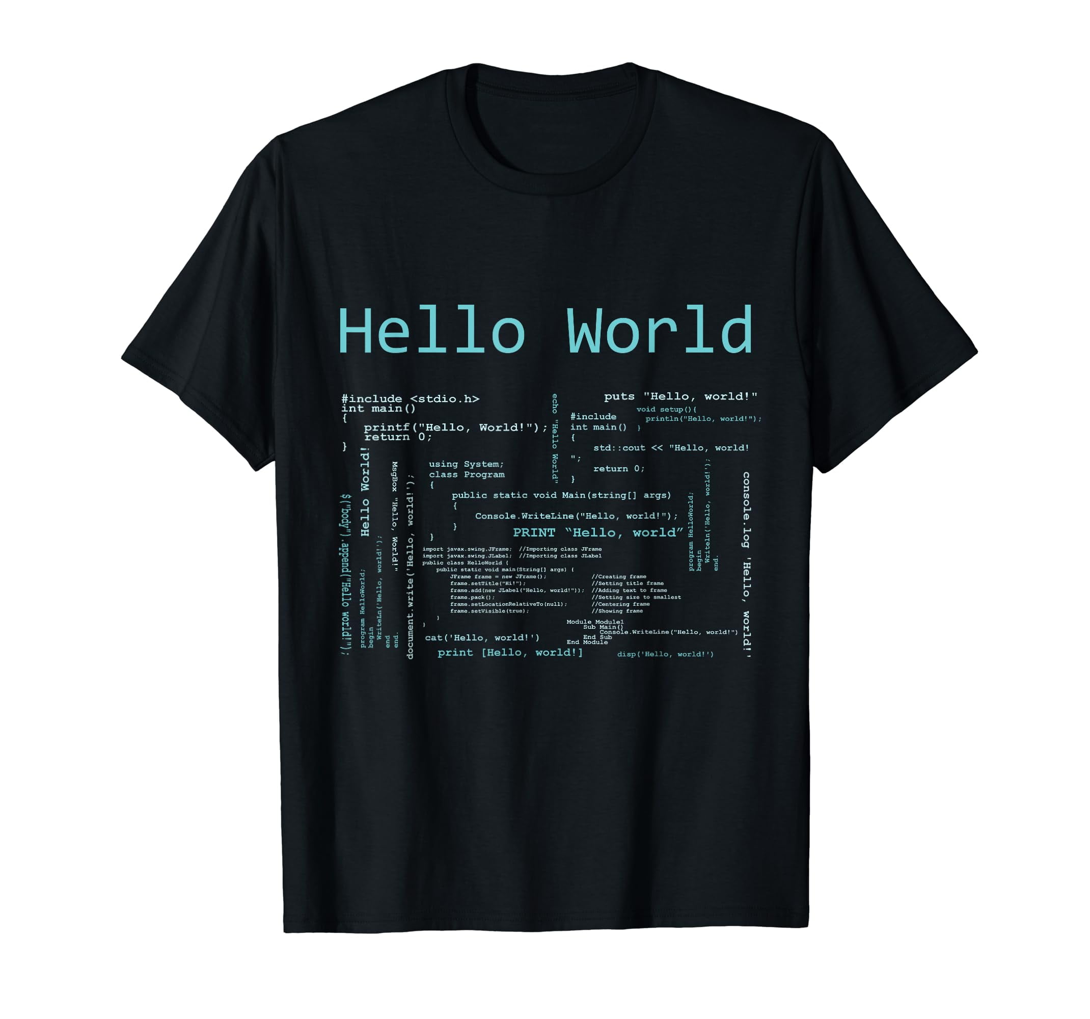 Hello World - Computer Programming Languages T-Shirt - Walmart.com