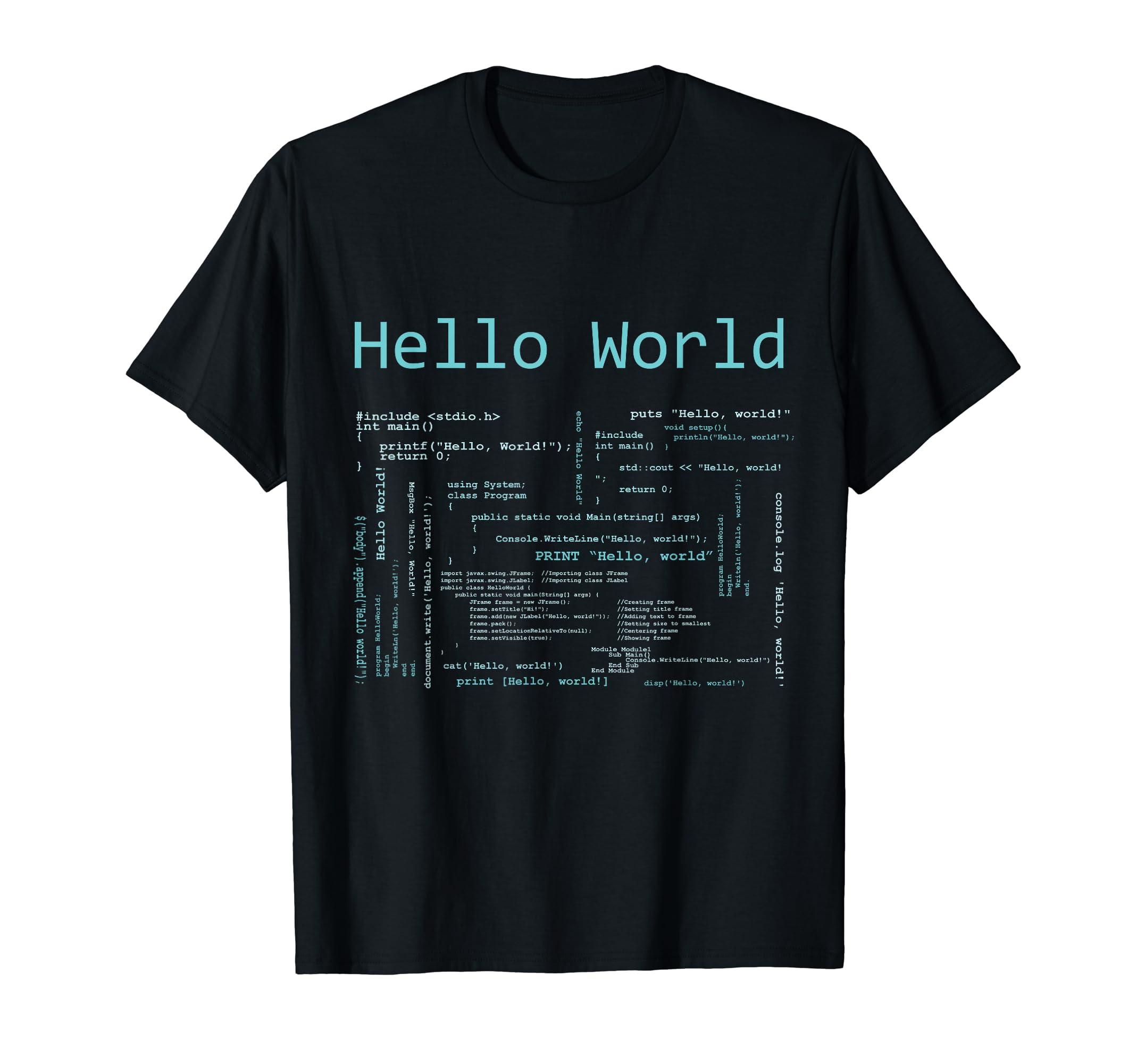 Hello World - Computer Programming Languages T-Shirt - Walmart.com