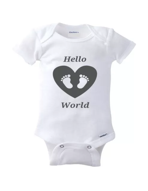 Hello World Cute Baby Onesie Cute Baby Onesie, BABY BODYSUIT LAT 4424 ...