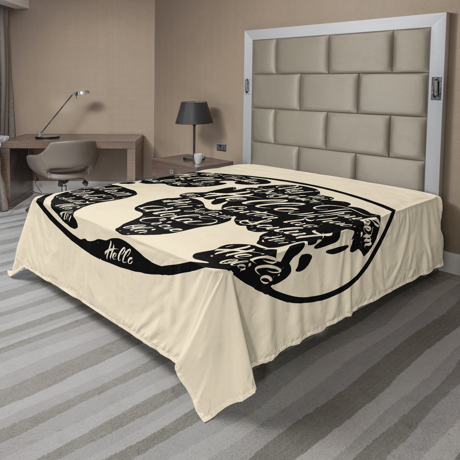 Hello World Flat Sheet, Layout of Various Languages on World Map Hello ...