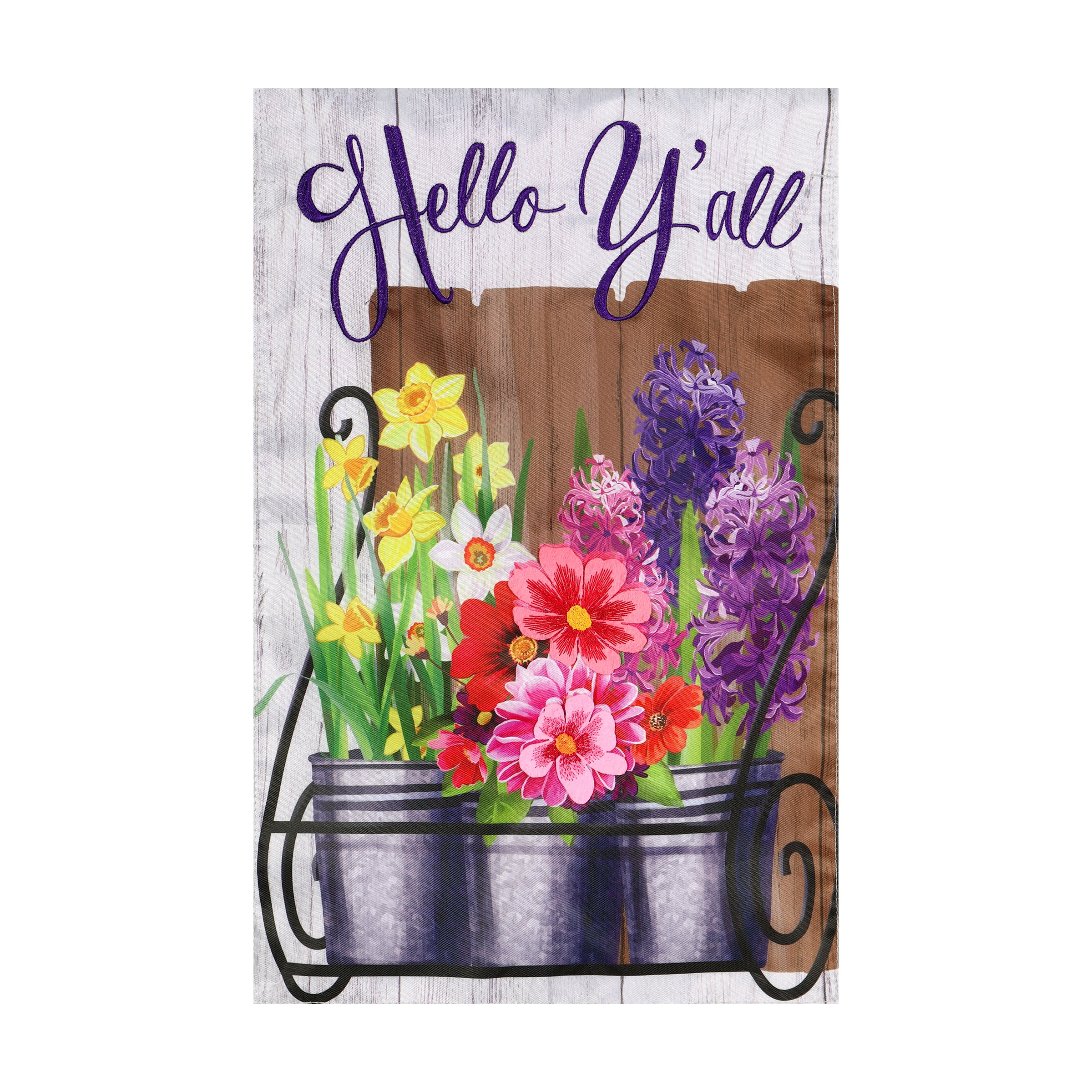Hello Y'all Flower Planter Yard Flag 11.5 in x 18 in - Walmart.com