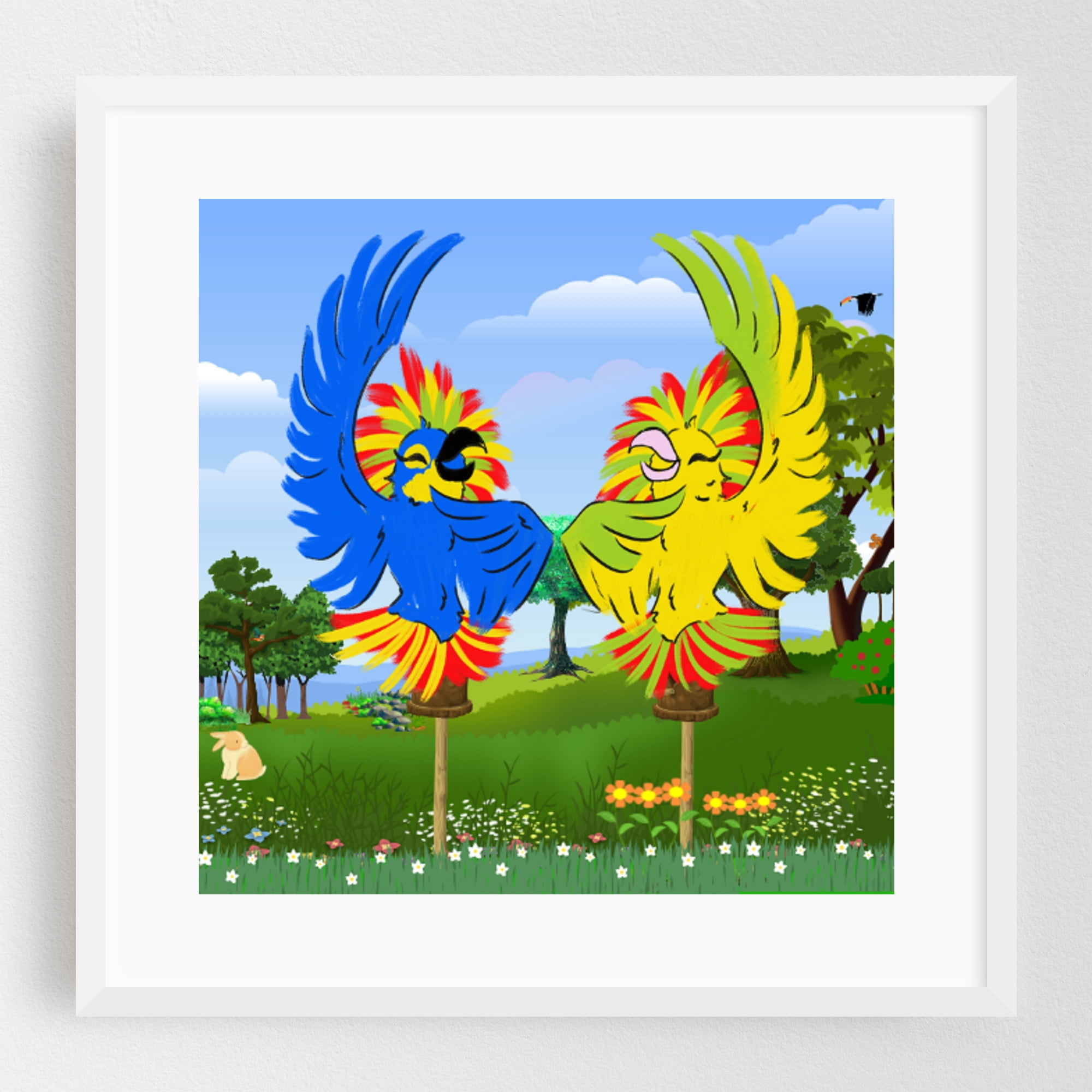 Hello, friend. - Digital Art Bird Tropical Animal Whimsical Garden ...