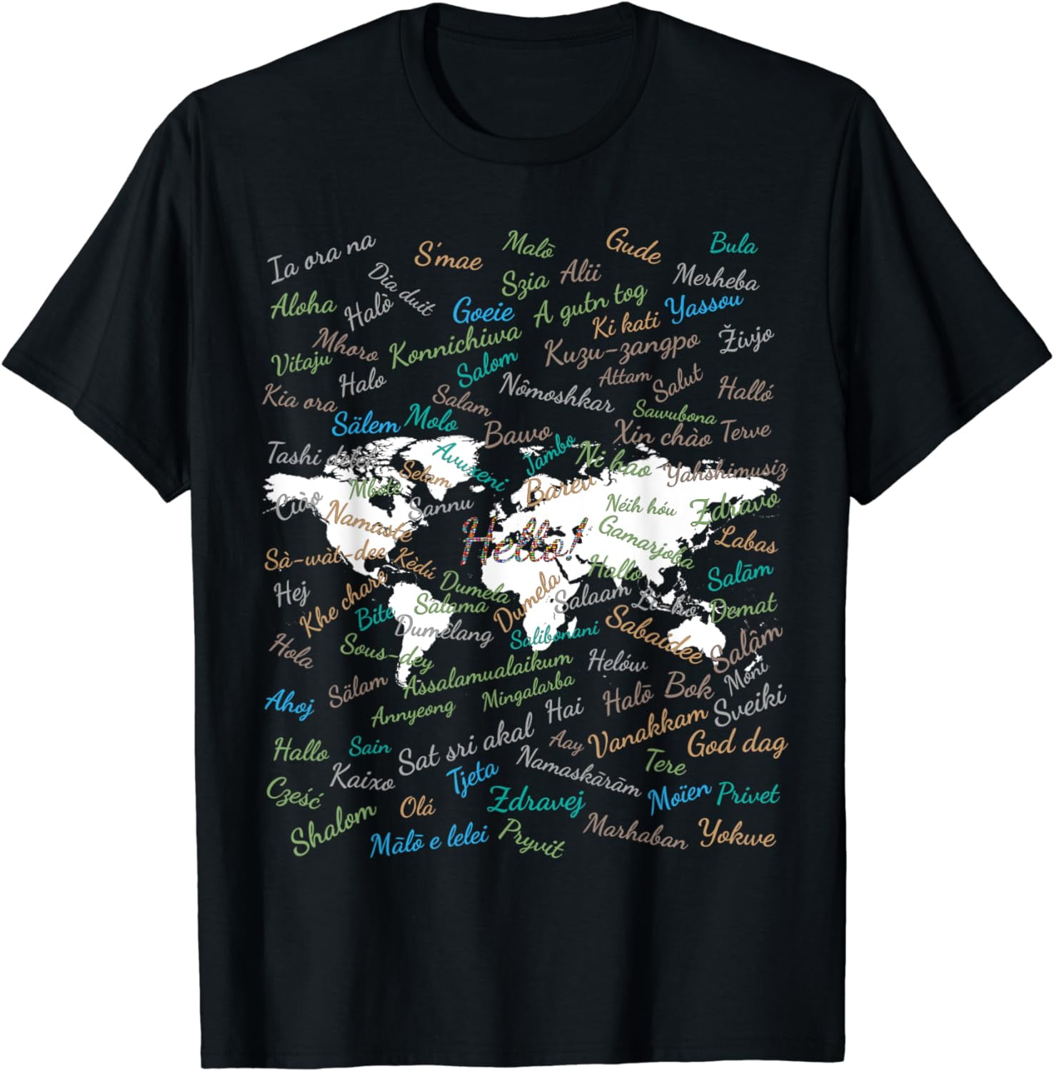 Hello in 100 Languages of the World, International Unity T-Shirt ...