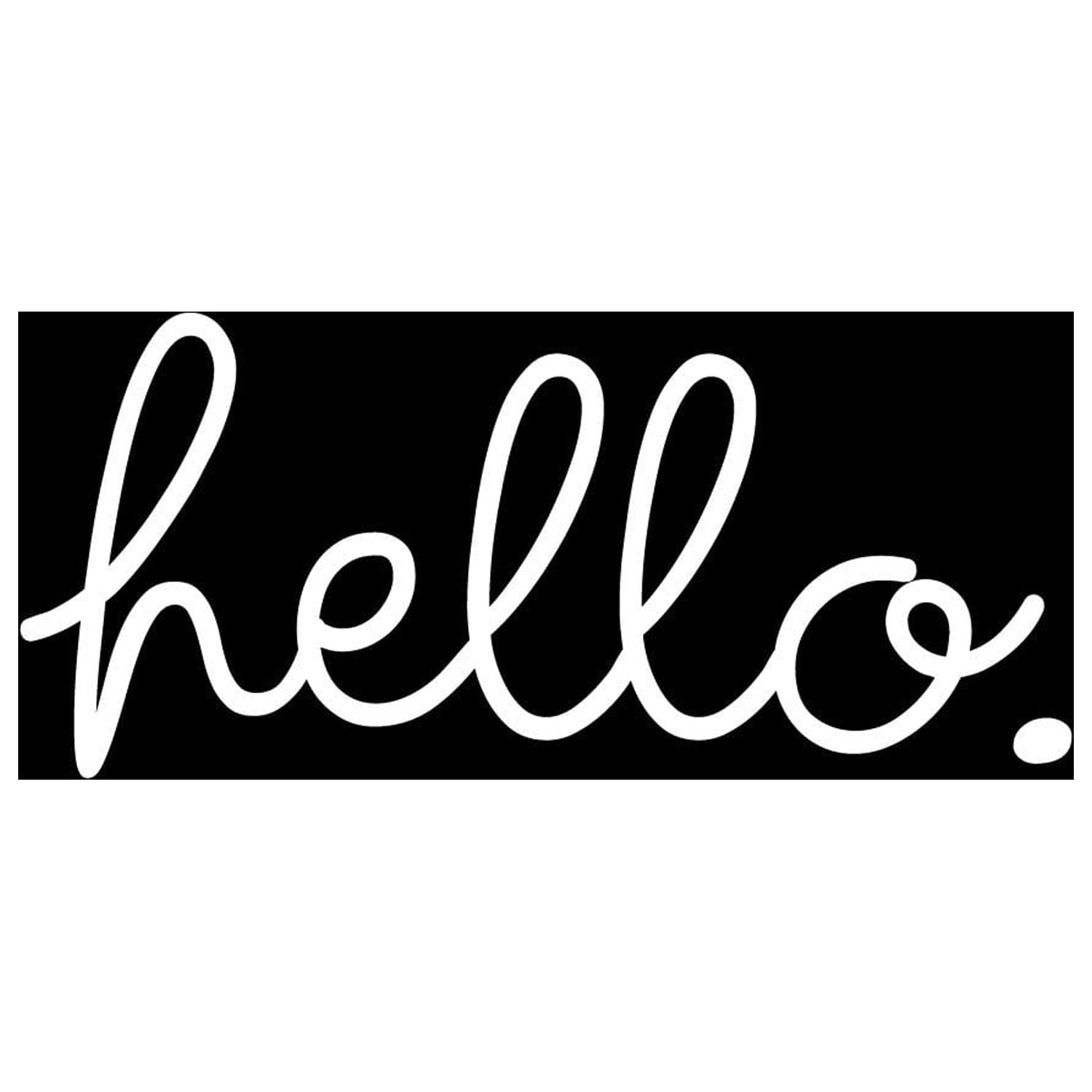 Hello In Cursive Indoor Outdoor Lettering Wall Art Decor Sticker Vinyl