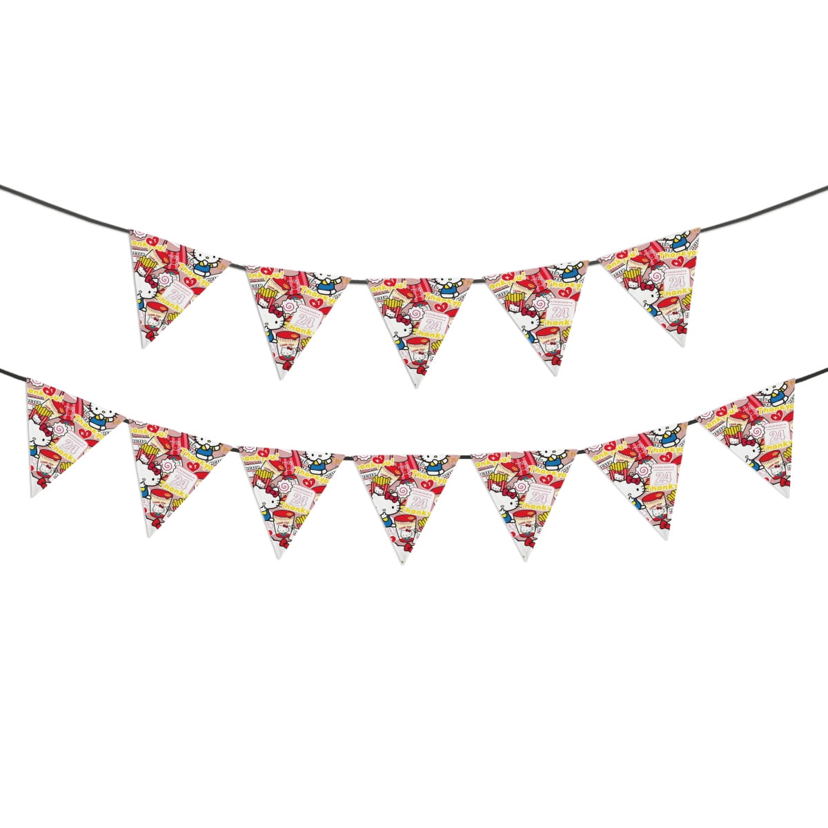 Hello kitty Banner Triangle Bunting Banner, 12 Pieces Christmas Party ...
